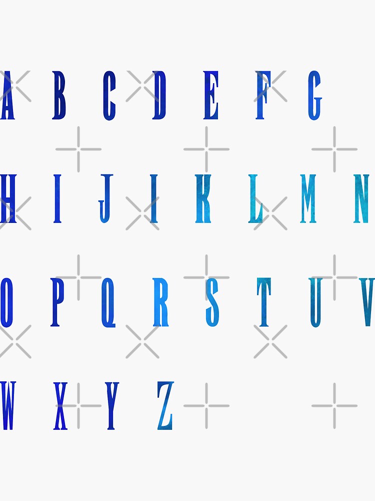 "Final Fantasy Font Alphabet blue" Sticker for Sale by geoceltic ...