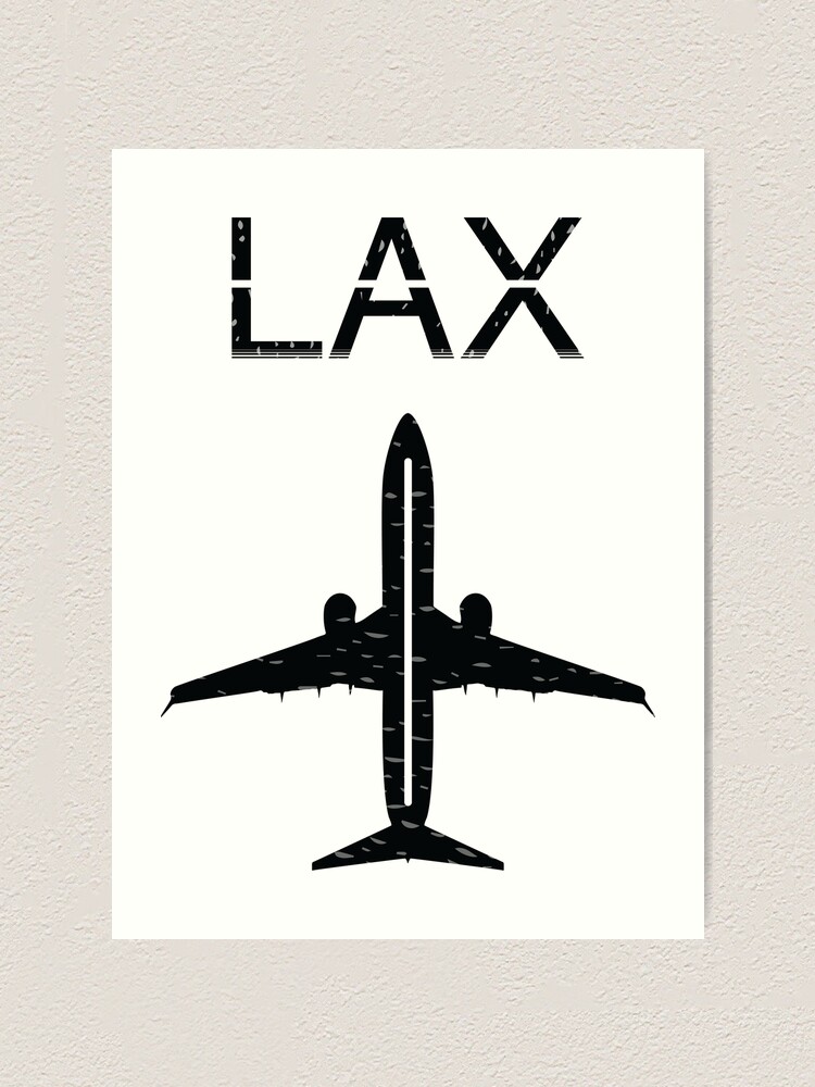 "LAX Airport - Los Angeles Airport - LAX / KLAX black" Art Print for ...