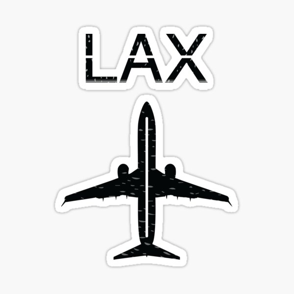 "LAX Airport - Los Angeles Airport - LAX / KLAX black" Sticker for Sale ...