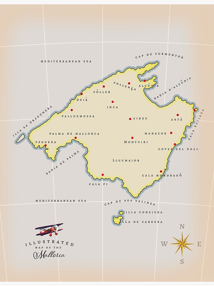 "Illustrated map of Mallorca" Art Print for Sale by vectorwebstore ...
