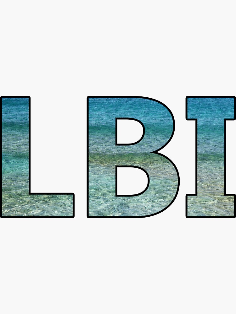 "Long Beach Island Water Letters" Sticker by SimplyStickers | Redbubble