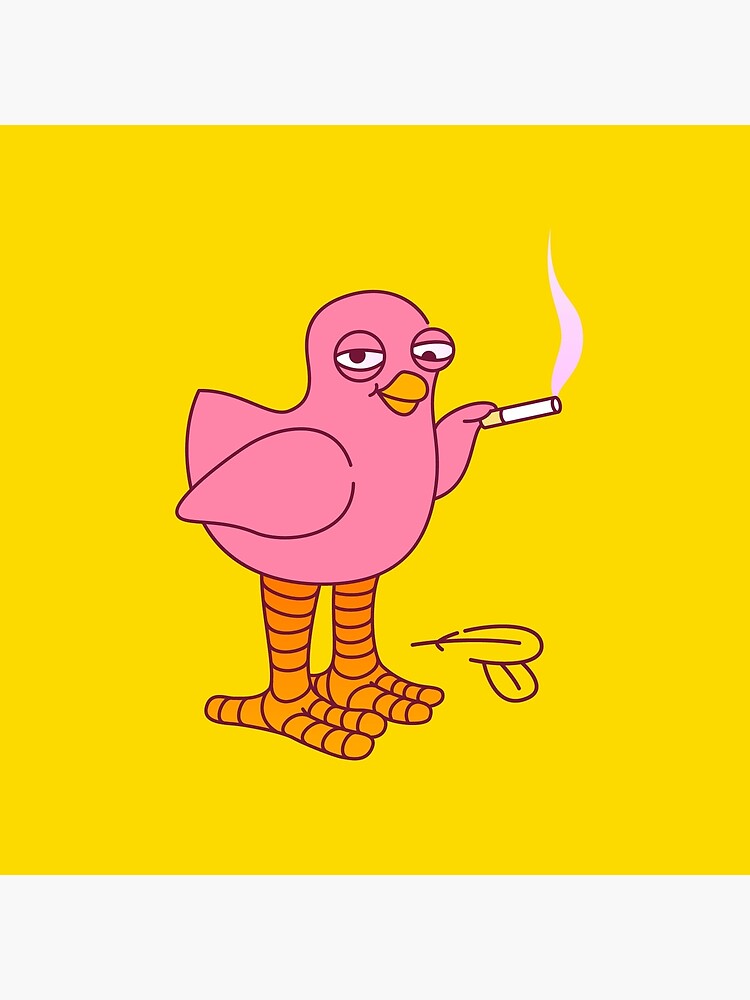 Póster «Pollito rosa amarillo, personaje de dibujos animados» de ...