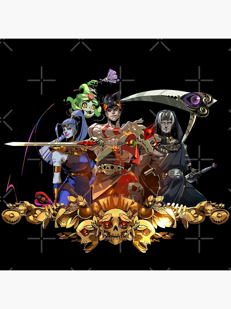 Zagreus with megaera, dusa and thanatos Premium Matte Vertical Poster ...