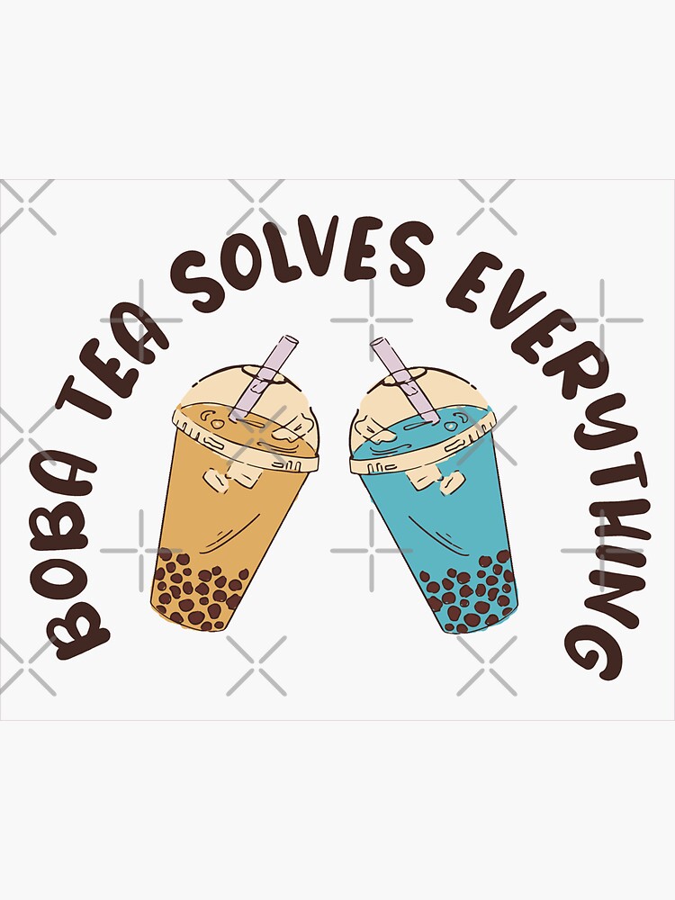 "Boba Tea Solves Everything" Sticker for Sale by max-mercurius | Redbubble