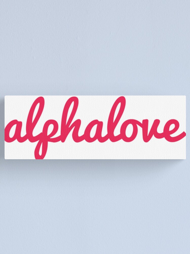"alpha love cursive red" Canvas Print for Sale by joyandjulia | Redbubble