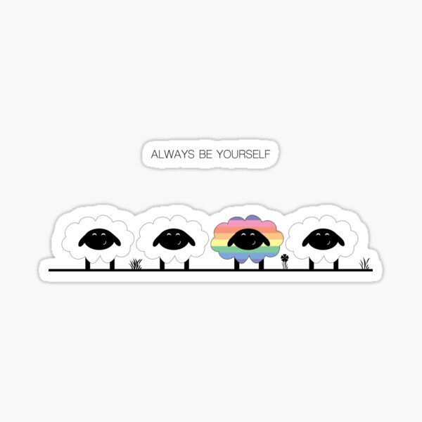 "Rainbow sheep!" Sticker for Sale by RoseAliceStudio | Redbubble