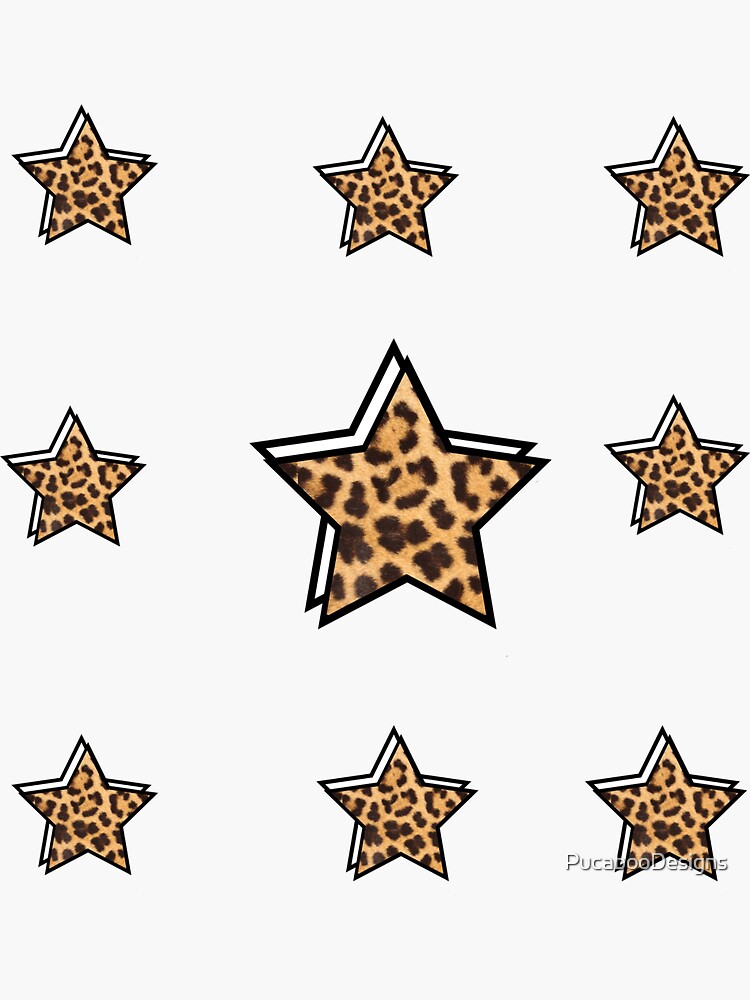 "Leopard print stars" Sticker for Sale by PucabooDesigns | Redbubble