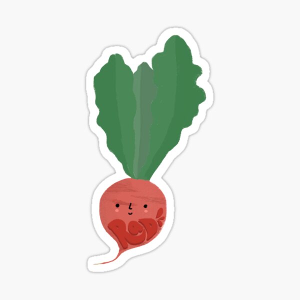 "Rad Kawaii Radish" Sticker by hearted | Redbubble
