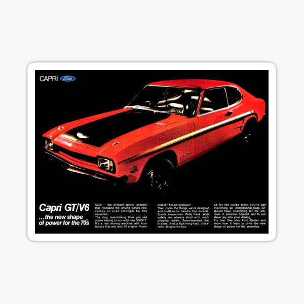 "FORD CAPRI V6" Sticker for Sale by ThrowbackM2 | Redbubble