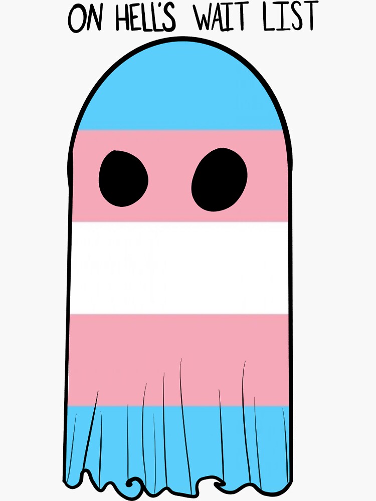 "Transgender Pride Ghost" Sticker by TheCursedCavern | Redbubble
