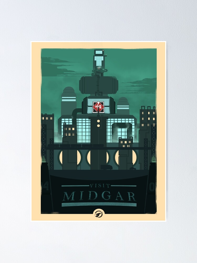 "Visit Midgar - Minimalist Travel Style - Video Game Art" Poster by ...