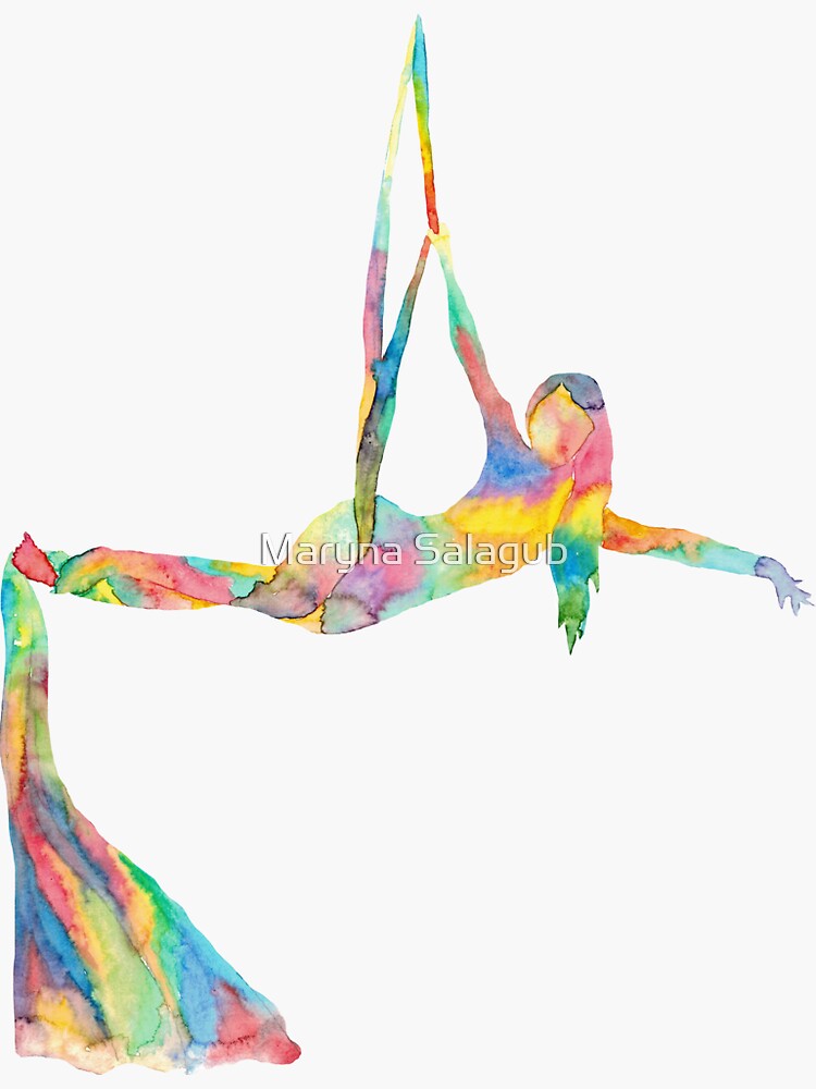 "Aerial dance art watercolor" Sticker for Sale by MarynaSalagub | Redbubble