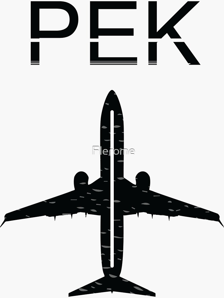 "PEK Airport - Beijing Airport - PEK / ZBAA white" Sticker by Flerome ...