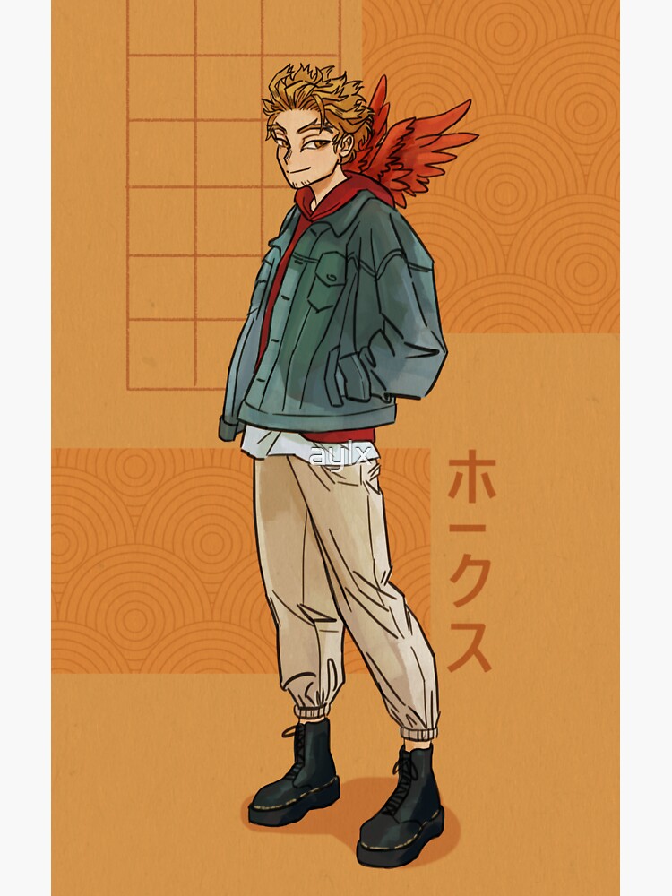 Pegatina «Impresión del cartel de Hawks BNHA» de aylx | Redbubble