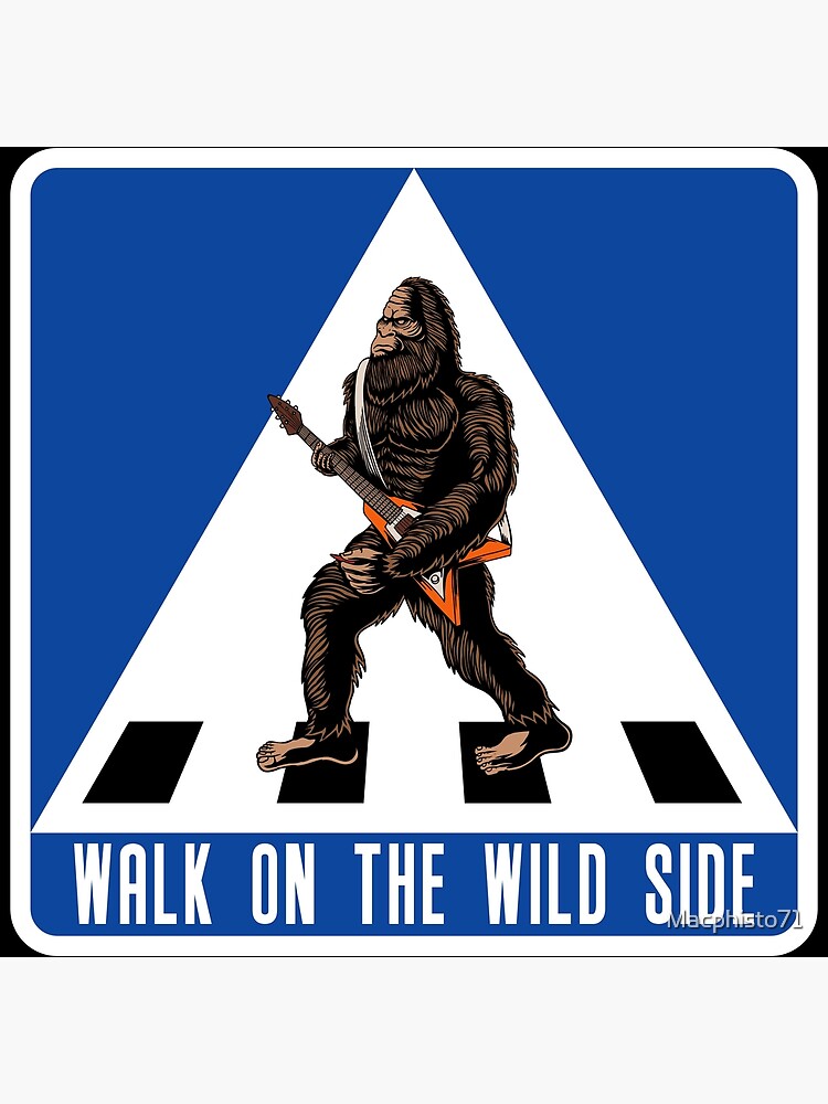 "Yeti Guitar Pedestrian Crossing Zebra Crossing Sign" Art Print by ...