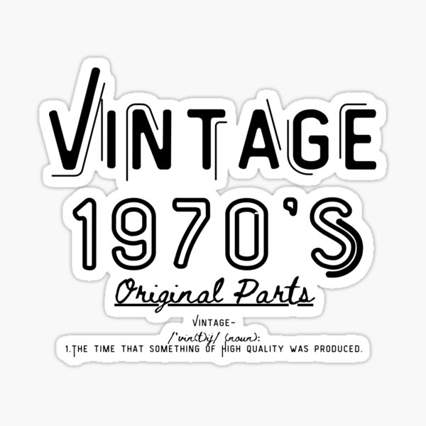 "Vintage 1970's" Sticker for Sale by BellishBee | Redbubble