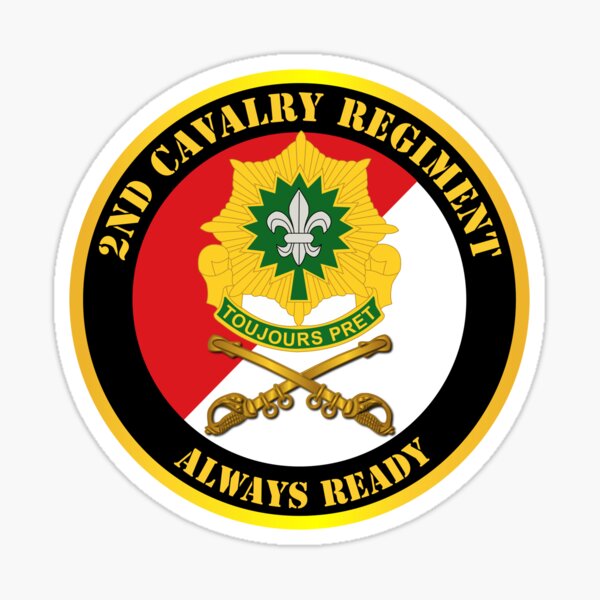 "Army - 2nd Cavalry Regiment DUI - Red White - Always Ready" Sticker ...