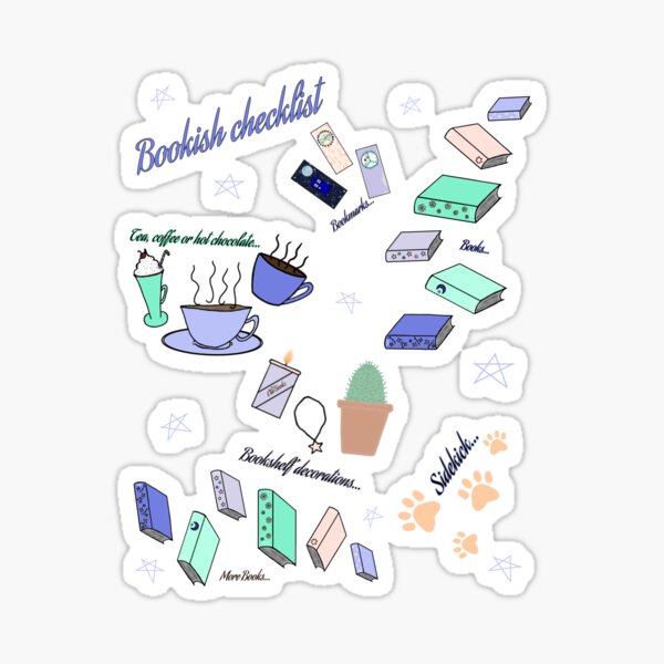 "Bookish Checklist " Sticker by TheStarsDesigns | Redbubble