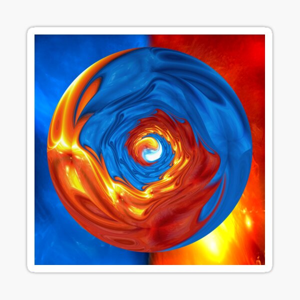 "Vortex of Fire and Water" Sticker by SirLeeTees | Redbubble