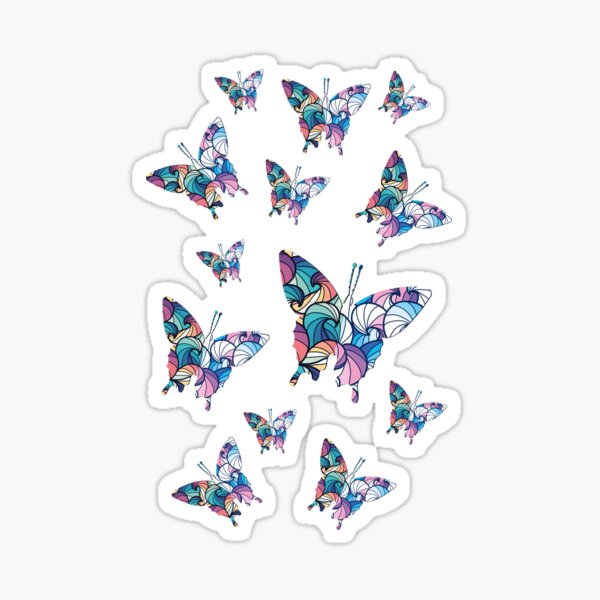 "Purple Butterfly Emoji" Sticker by Miaramar | Redbubble