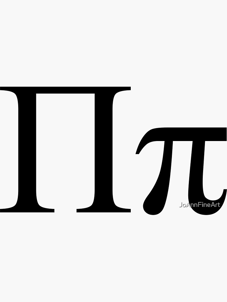 "Pi, Greek, uppercase, lowercase" Sticker by JoAnnFineArt | Redbubble