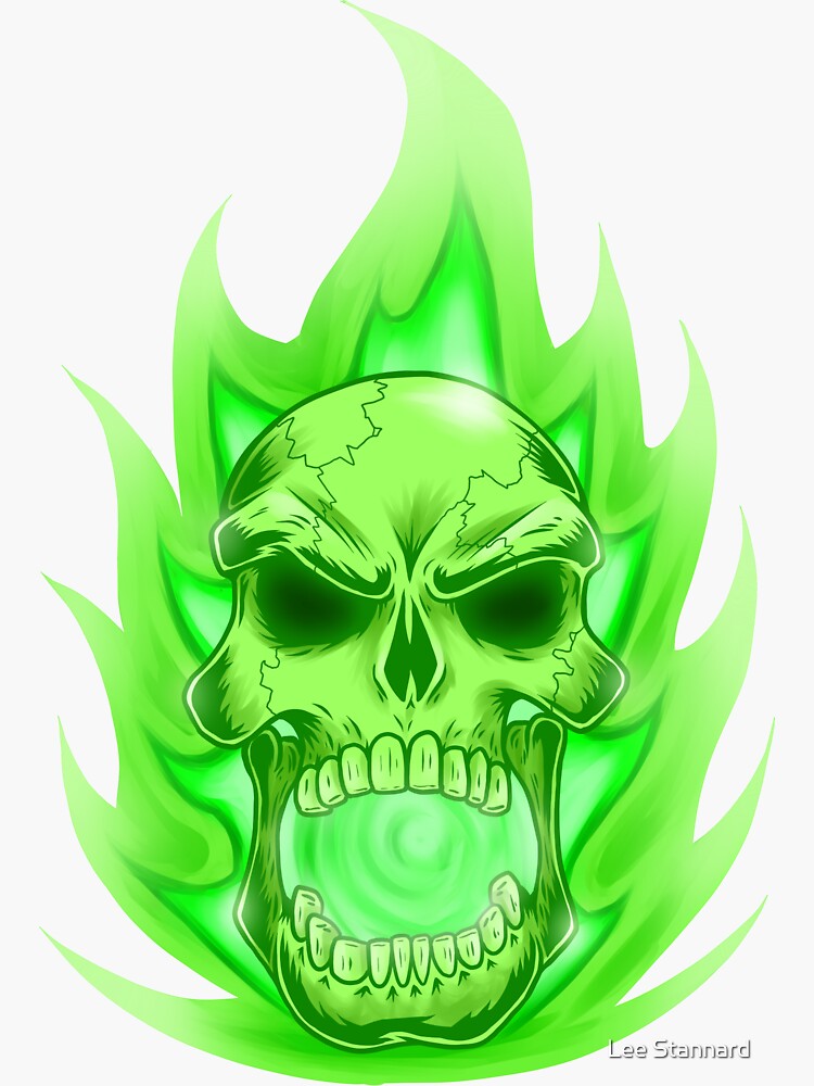 "Soul Skull Green" Sticker for Sale by Rennis05 | Redbubble