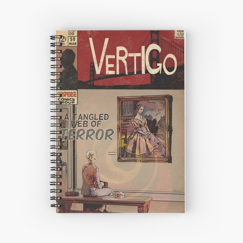 "Vertigo - Alfred Hitchcock Comic Book Fan Art " Spiral Notebook for ...