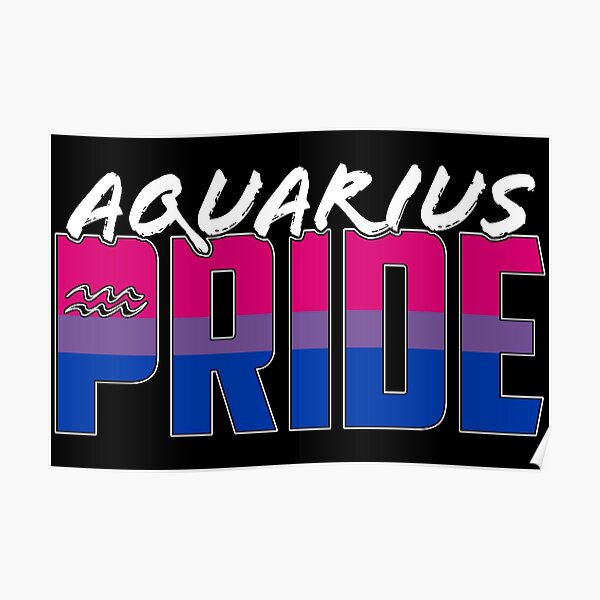 Aquarius Bisexual Pride Flag Zodiac Sign Poster By Valador Redbubble