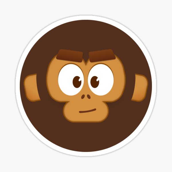 "Monkey Face Happy Smug Cute Adorable Monkey Animal Character" Sticker ...