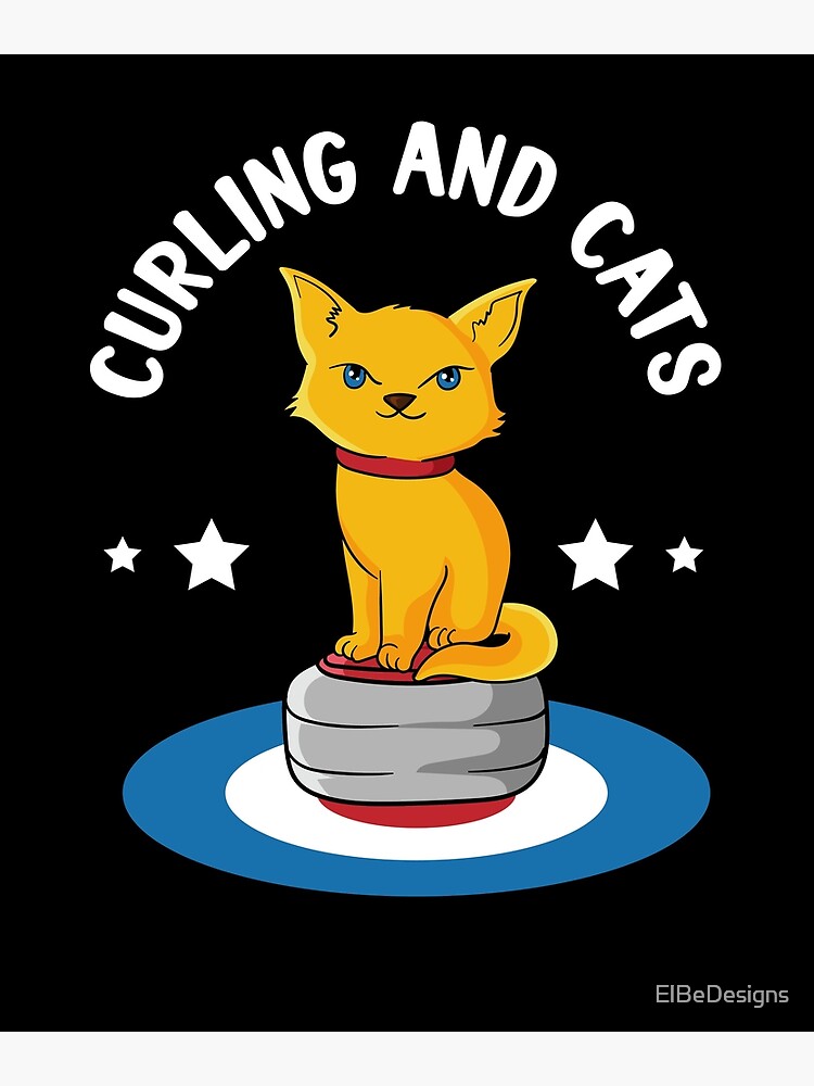 "Curling cat" Poster for Sale by ElBeDesigns | Redbubble