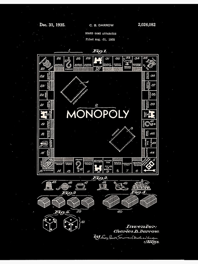 "Monopoly Board Patent 1935" Photographic Print for Sale by ...