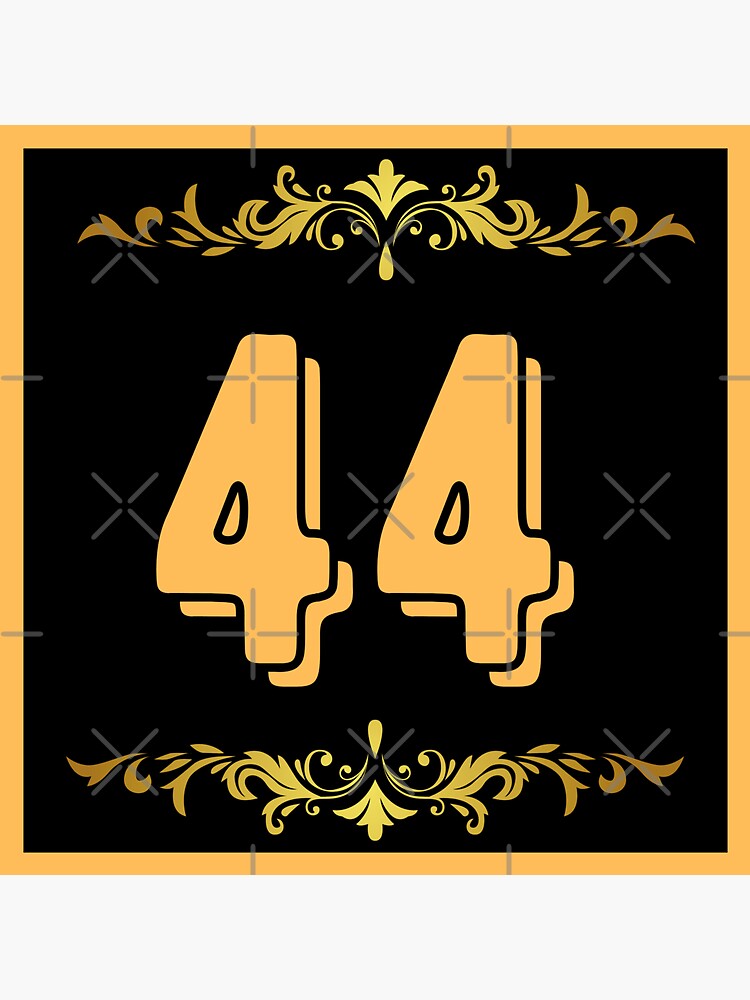 "Number 44" Sticker by HappinessWorld | Redbubble