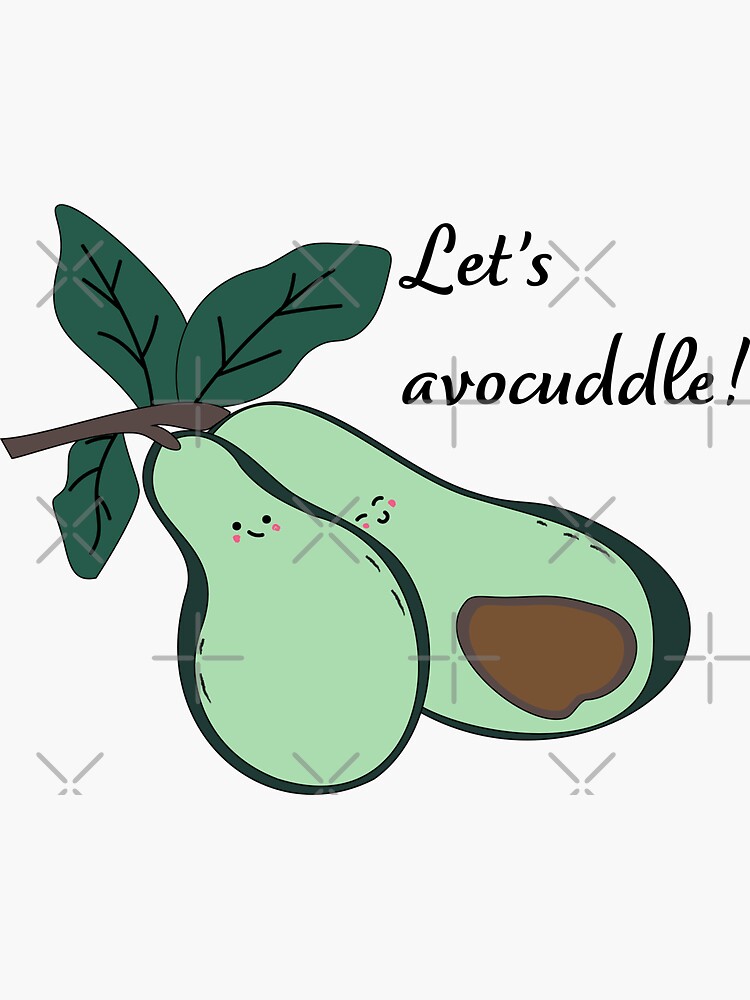 "Let's Avocuddle Illustration" Sticker for Sale by rachelhillart ...