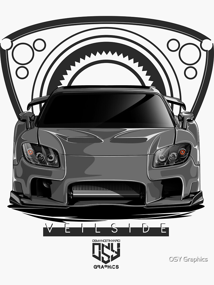 "RX7 Veilside Rotary (Gray)" Sticker for Sale by osmancetinyapic ...