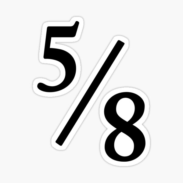 Pegatina «5/8 fracción, cinco octavos de matemáticas» de Swaygo | Redbubble