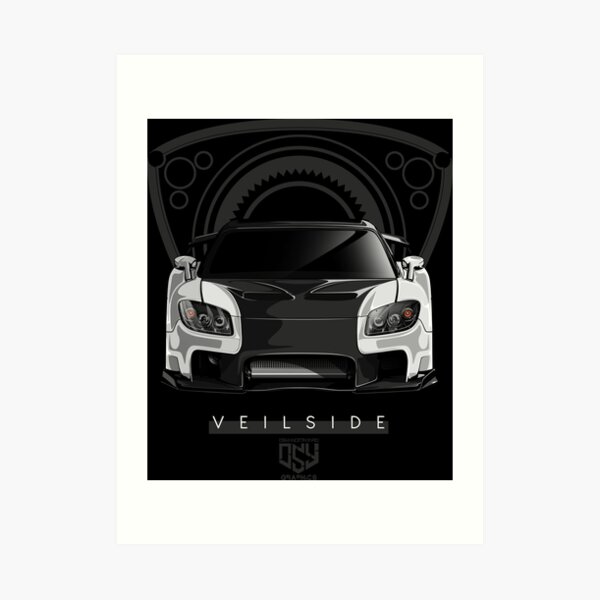 "RX7 Veilside Rotary (White)" Art Print by osmancetinyapic | Redbubble