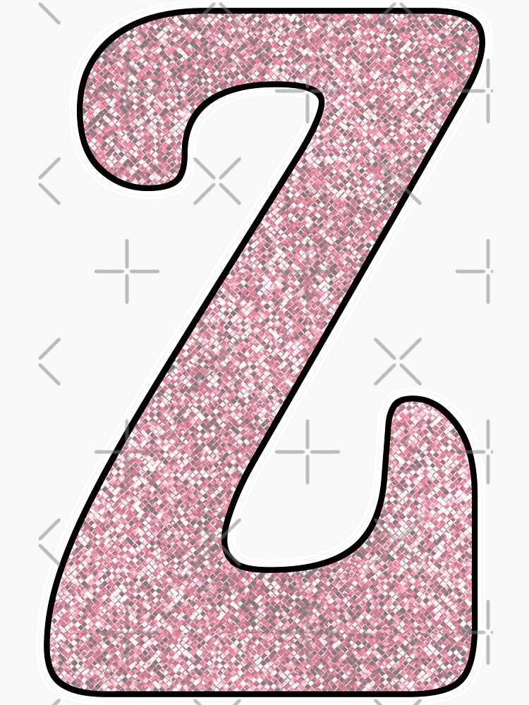 Pegatina «Letra rosada Z inicial del alfabeto del estilo del brillo» de ...