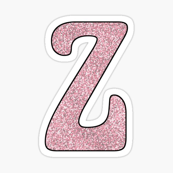 Pegatina «Letra rosada Z inicial del alfabeto del estilo del brillo» de ...