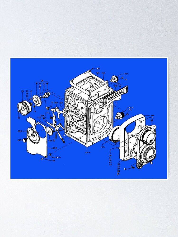 "80MM Camera exploded drawing." Poster for Sale by timothybeighton ...
