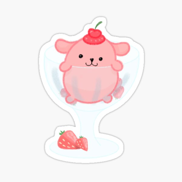 "Strawberry Pudding Dog " Sticker by ur2dwaifu | Redbubble