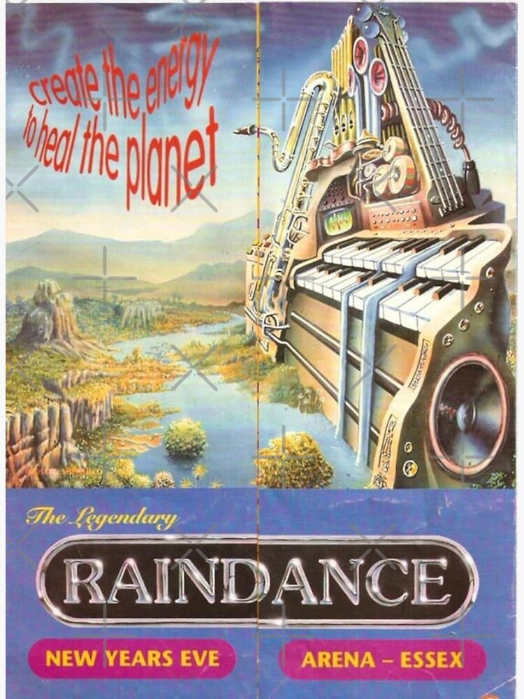 "Raindance 90's Rave Flyer" Poster for Sale by AntiquePatriot | Redbubble