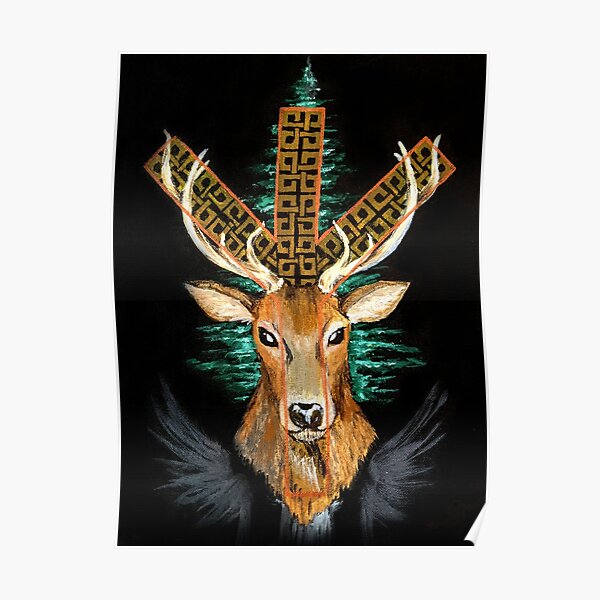 "Algiz/Elhaz Norse Rune Painting" Poster for Sale by cosmicoctopus ...