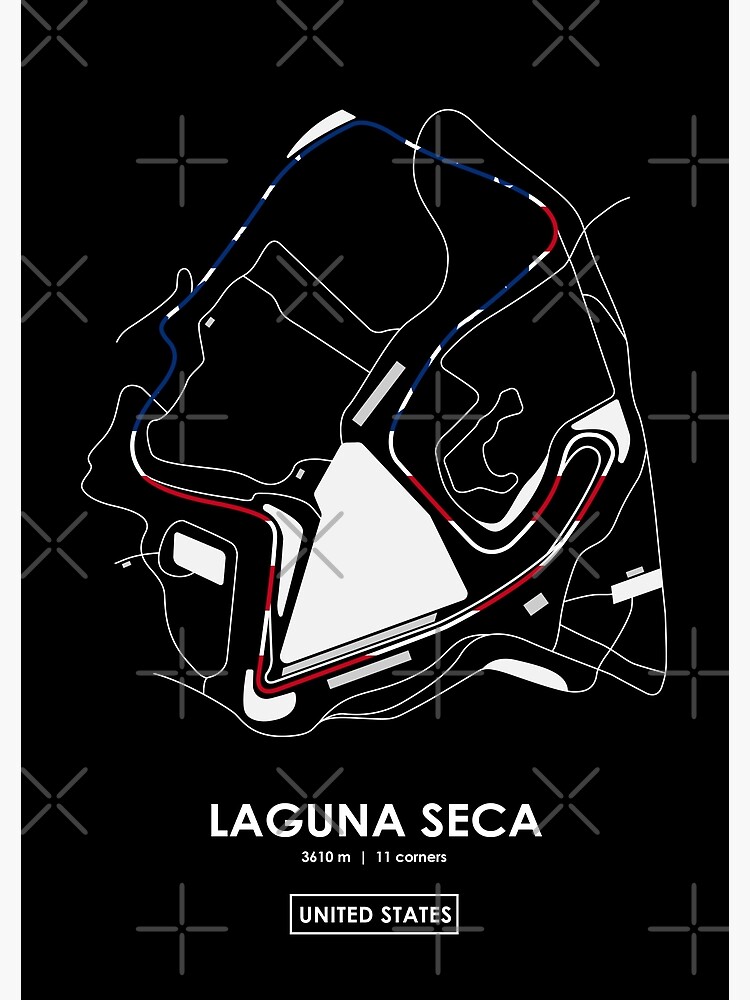 "LAGUNA SECA - USA TRACK MAP FLAG" Art Print for Sale by andreanastasio ...