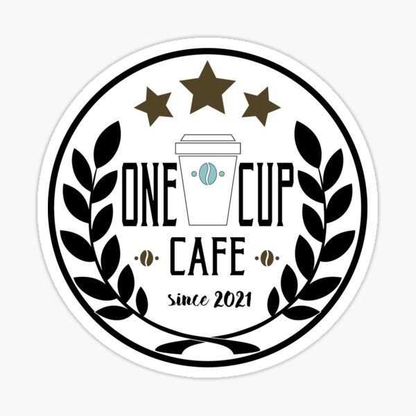 "One Cup Café Logo" Sticker by elementw | Redbubble