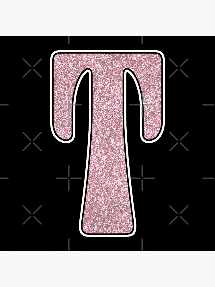 Lámina fotográfica «Letra rosada T del alfabeto del estilo del brillo ...