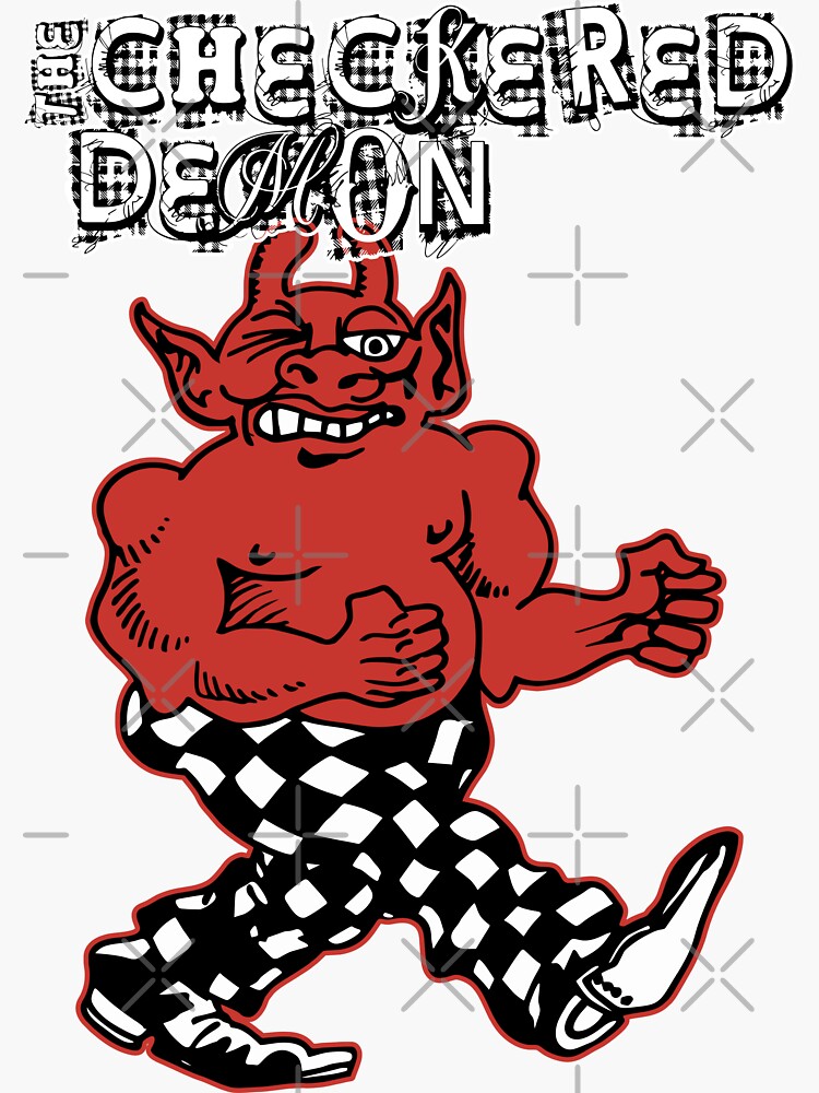 "Checkered Demon (2nd version)" Sticker for Sale by Nizamo | Redbubble
