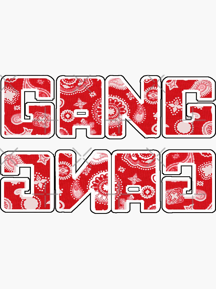 "Gang Gang (Red team) T-Shirt" Sticker for Sale by hmidesignz | Redbubble