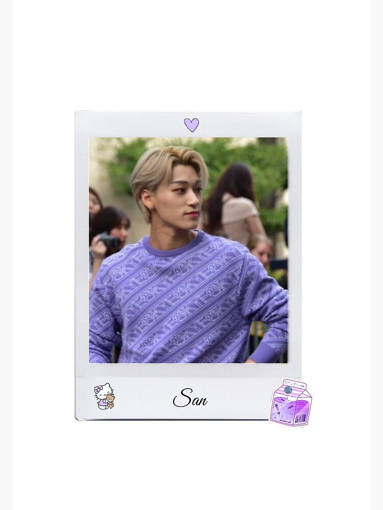 "Ateez San Polaroid Sticker" Poster by cindyptm | Redbubble