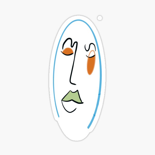 "Line face drawing " Sticker for Sale by iceicecold | Redbubble