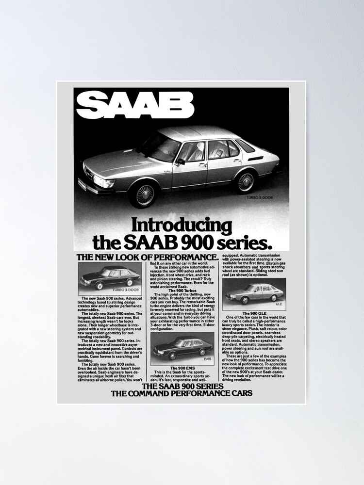"SAAB 900" Poster for Sale by ThrowbackM2 | Redbubble